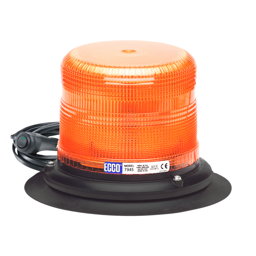 Ecco 7945A-VM Vacuum/ Magnetic Mount Low Profile Amber LED Beacon Light ...