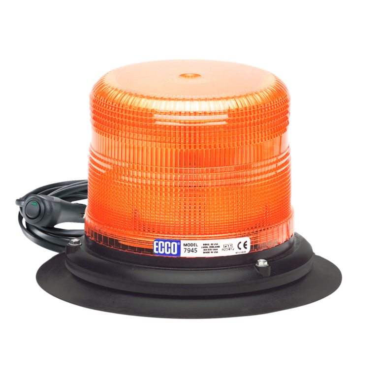 Ecco 7945A-VM Vacuum/ Magnetic Mount Low Profile Amber LED Beacon Light ...
